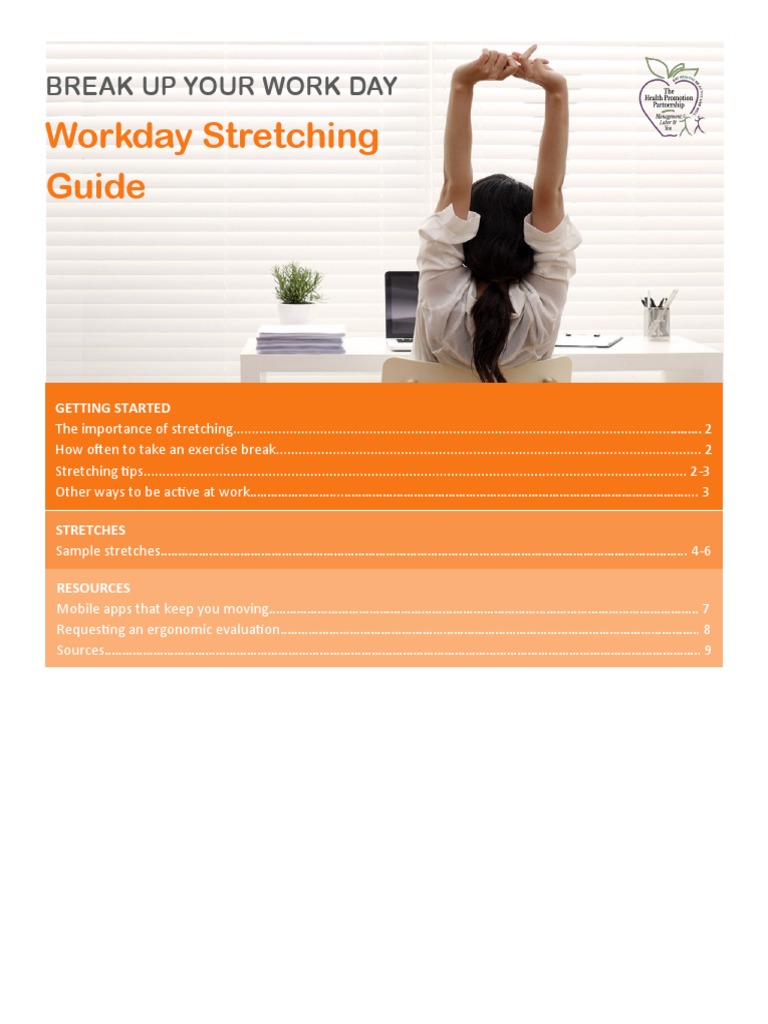 Workplace Stretching Guide | PDF | Flexibility (Anatomy) | Skeletal Muscle