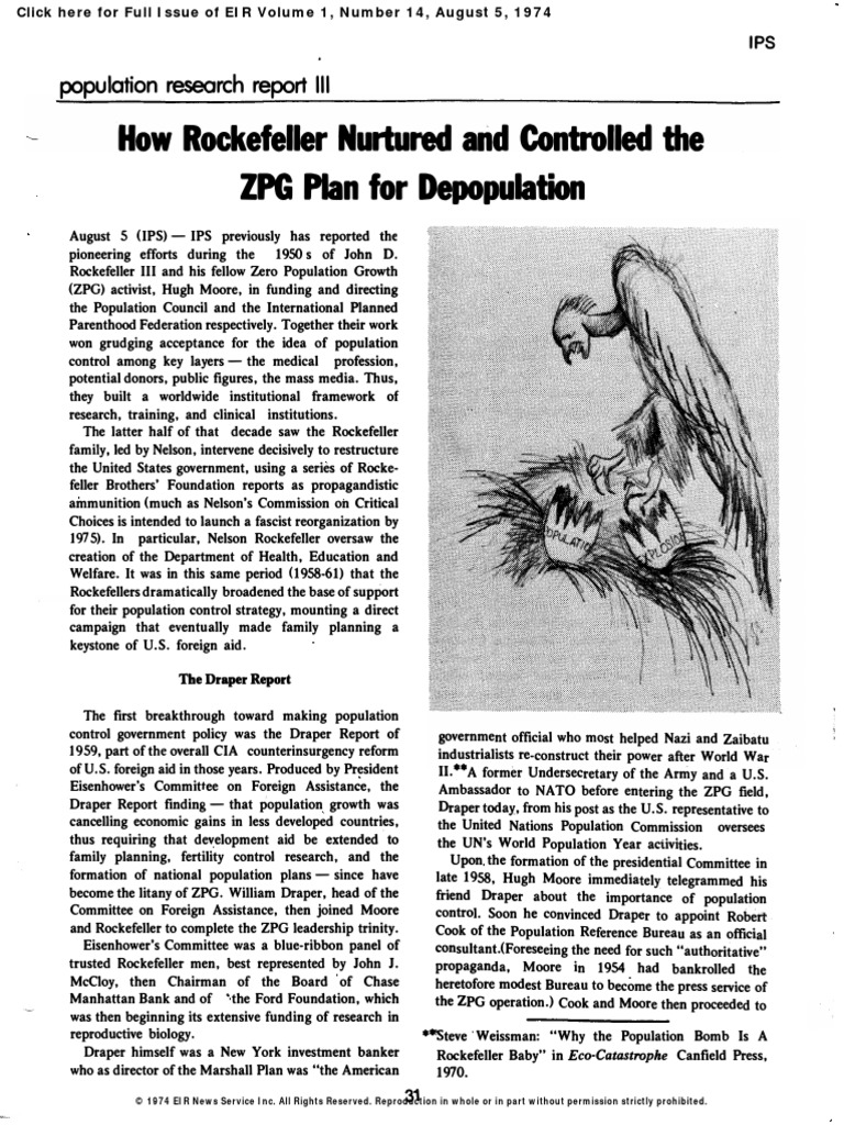 Rockefeller's Role in ZPG Strategy | PDF | Rockefeller Foundation ...