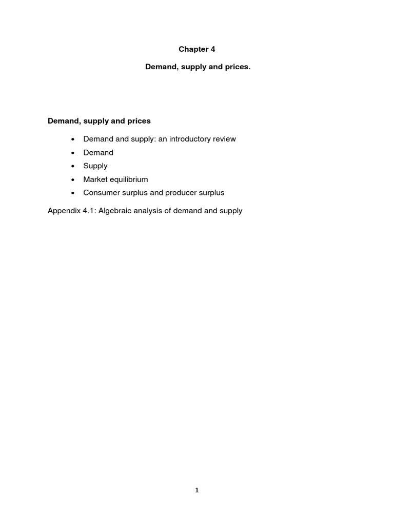 BBAEZ4A Chapter 4 Demand, Supply and Prices | PDF | Economic Surplus ...