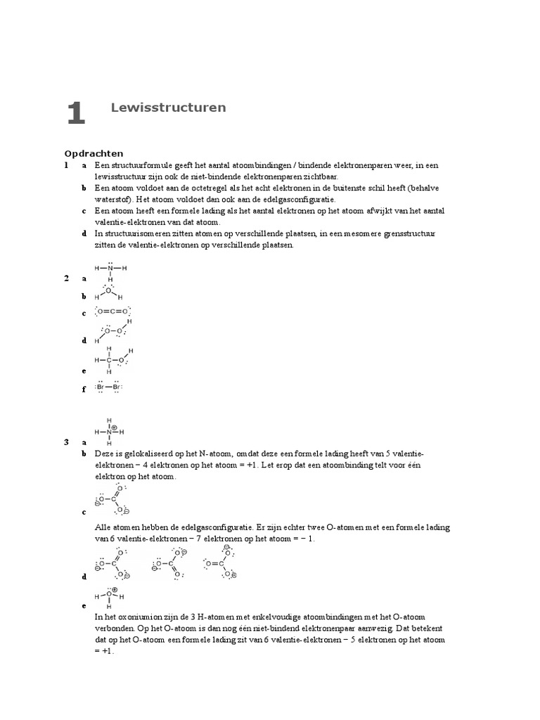 Paragraaf 1 Lewis Structuren | PDF