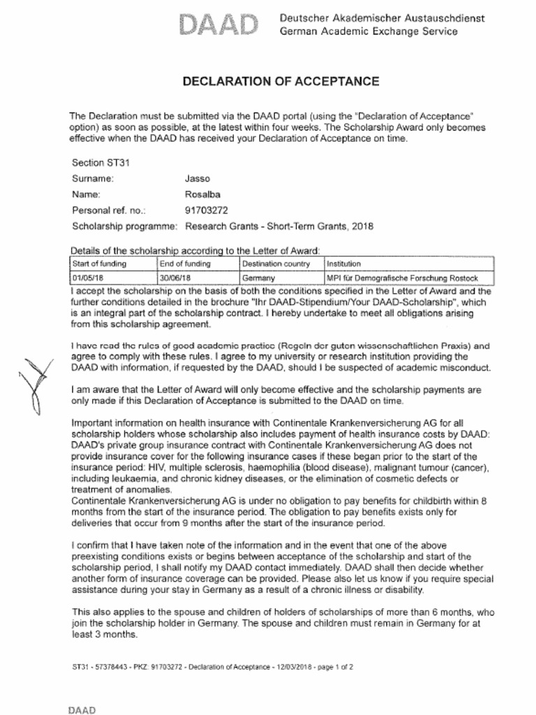 Declaration of Acceptance | PDF