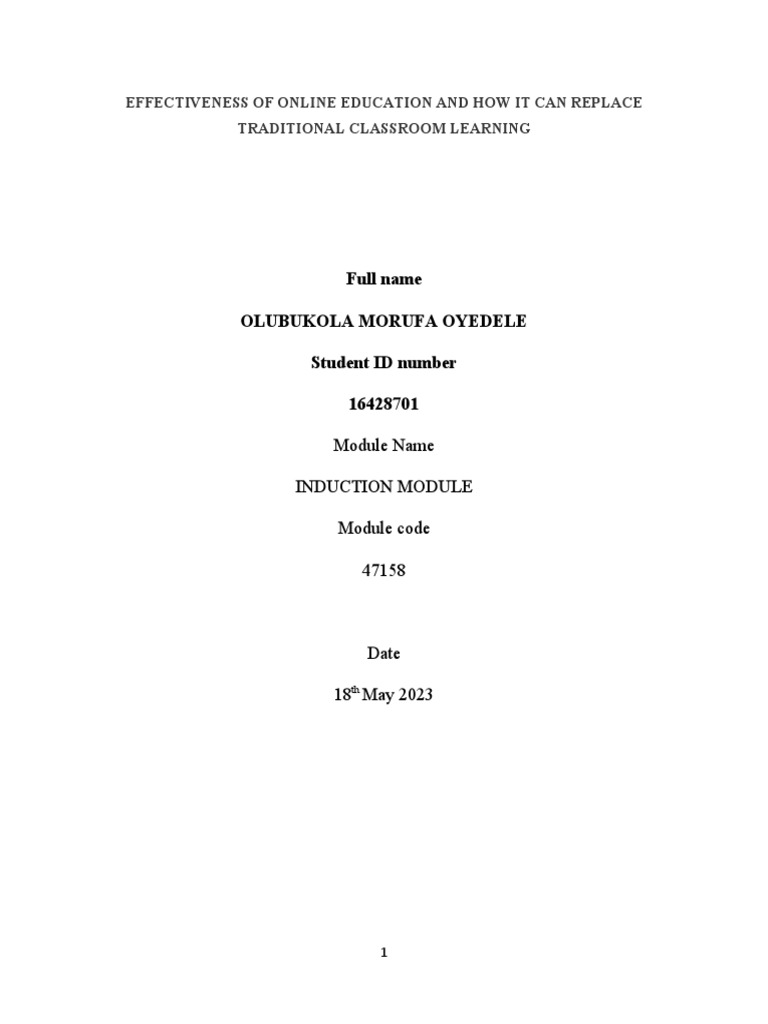 Effectiveness of Online Education | PDF | Educational Technology | Learning