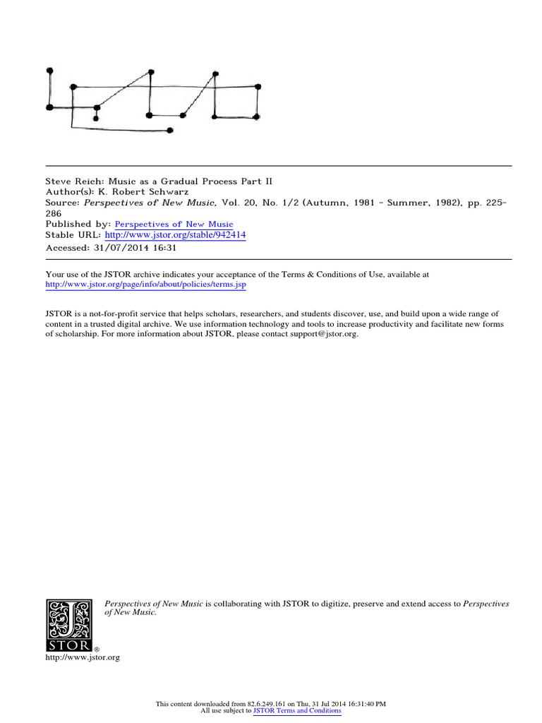 Steve Reich Music As A Gradual Process - Robert Schwarz 2 | PDF | Piano ...