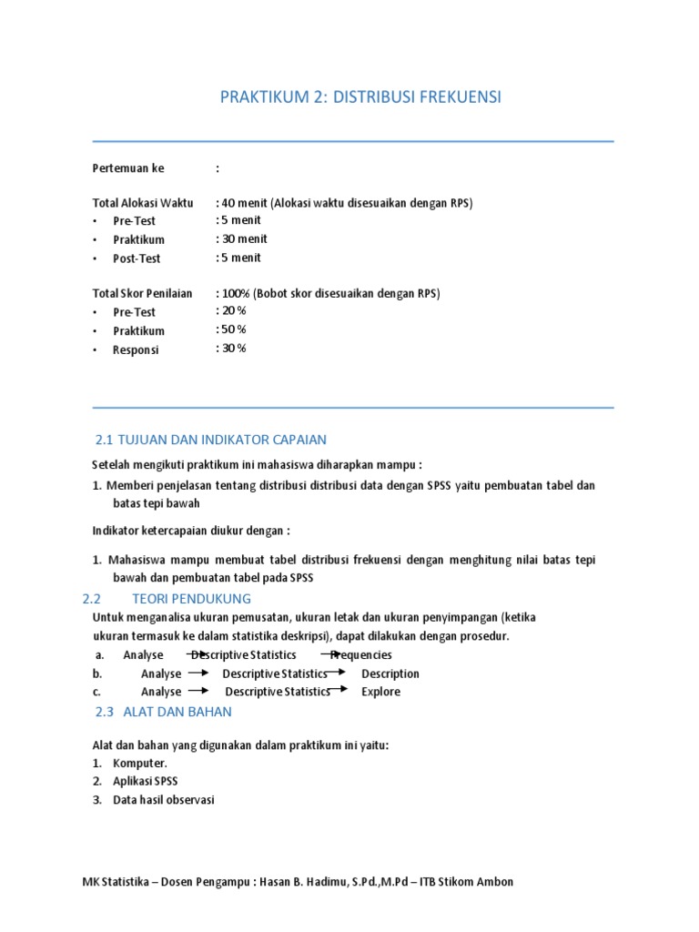 SPSS Mean, Median Modus, dan Ilustrasi Grafik | PDF