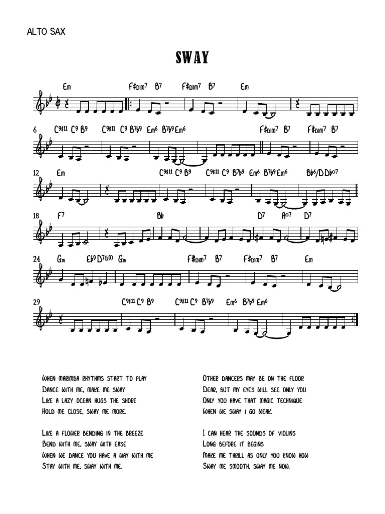 Sway - Gm (Alto Sax) | PDF