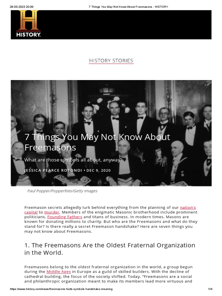 7 Things You May Not Know About Freemasons - HISTORY | PDF ...