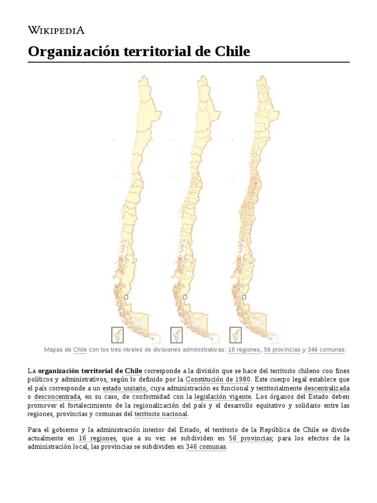 Organización Territorial de Chile | Descargar gratis PDF | Gobierno | América del Sur