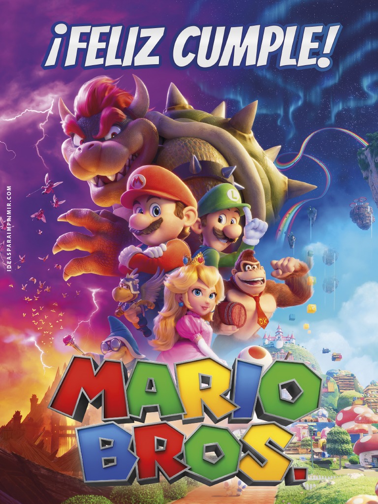 Poster Super Mario Bros Feliz Cumpleanios Imprimir Gratis | PDF