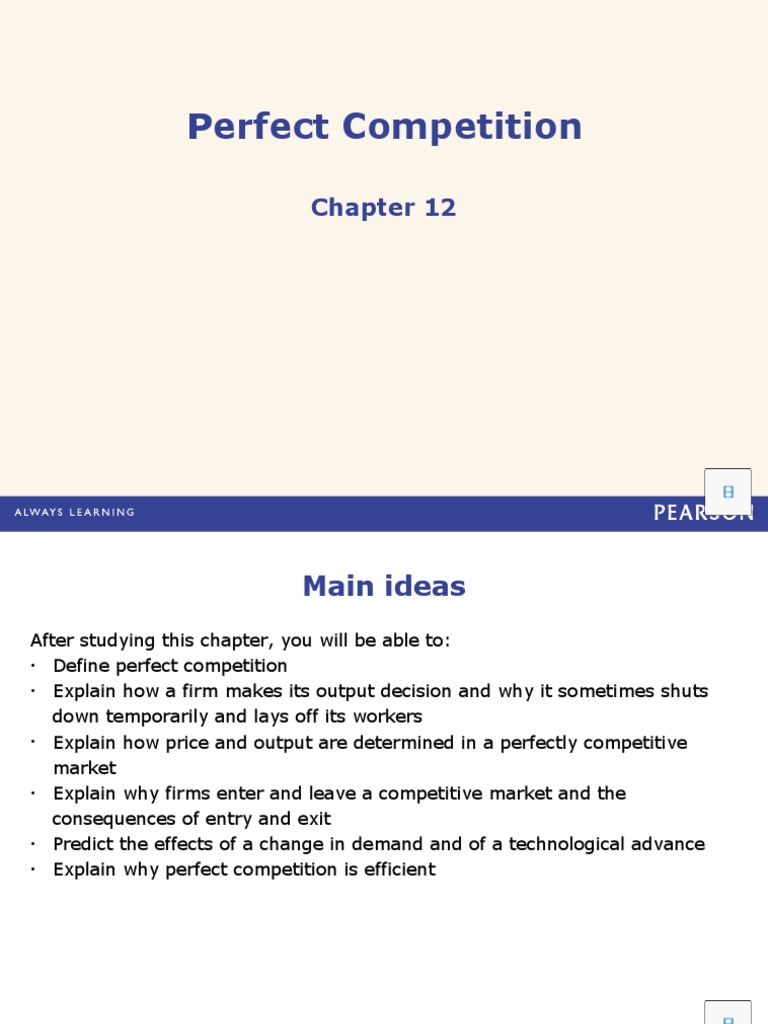 ECC101 - Chapter 12 - Part 1 | PDF | Perfect Competition | Marginal Cost