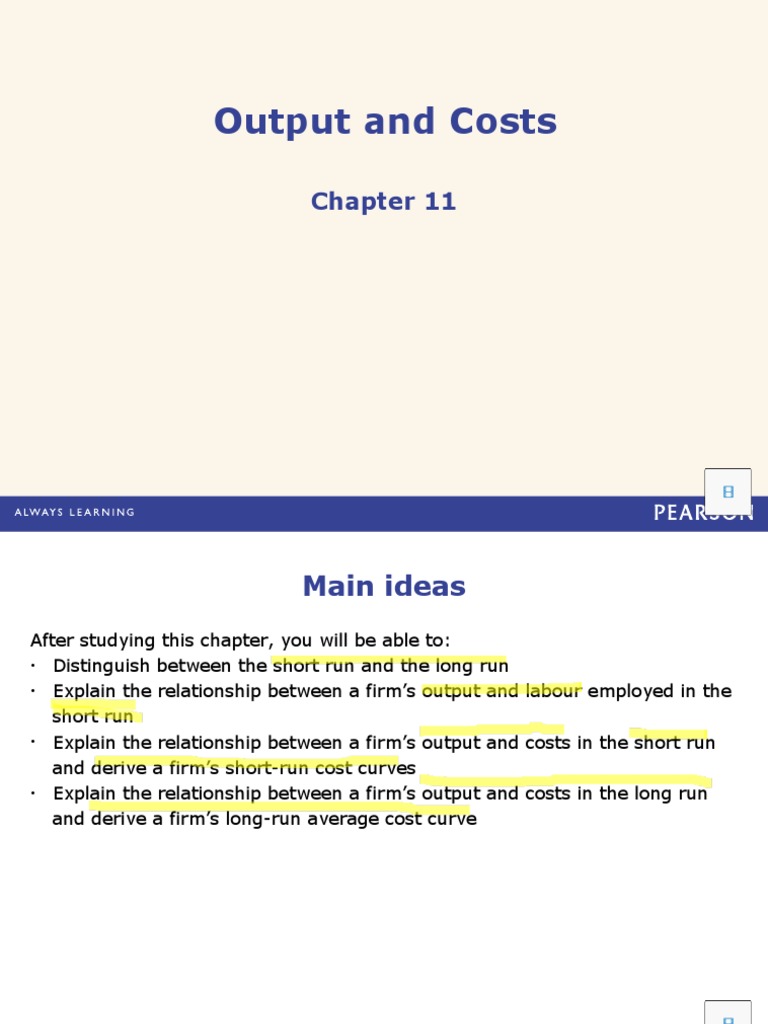 ECC101 - Chapter 11 - Part 1 | PDF | Long Run And Short Run | Business Economics