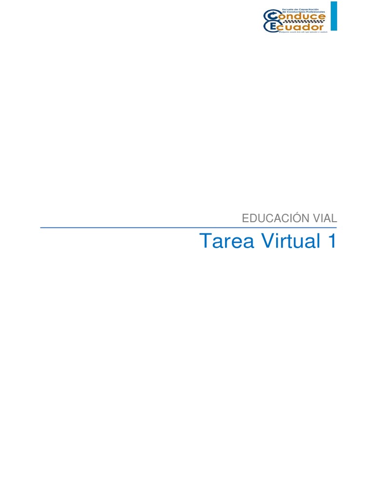 Tarea Virtual #1. Educacion Vial | PDF