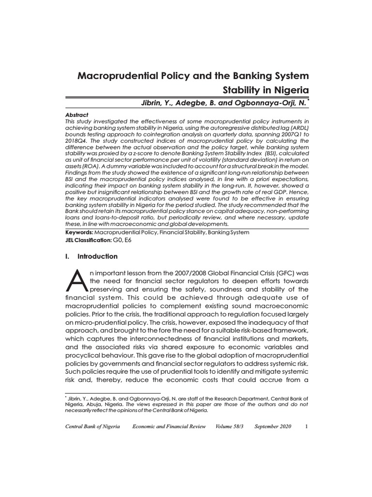 Macroprudential Policy and The Banking System | PDF | Macroprudential ...