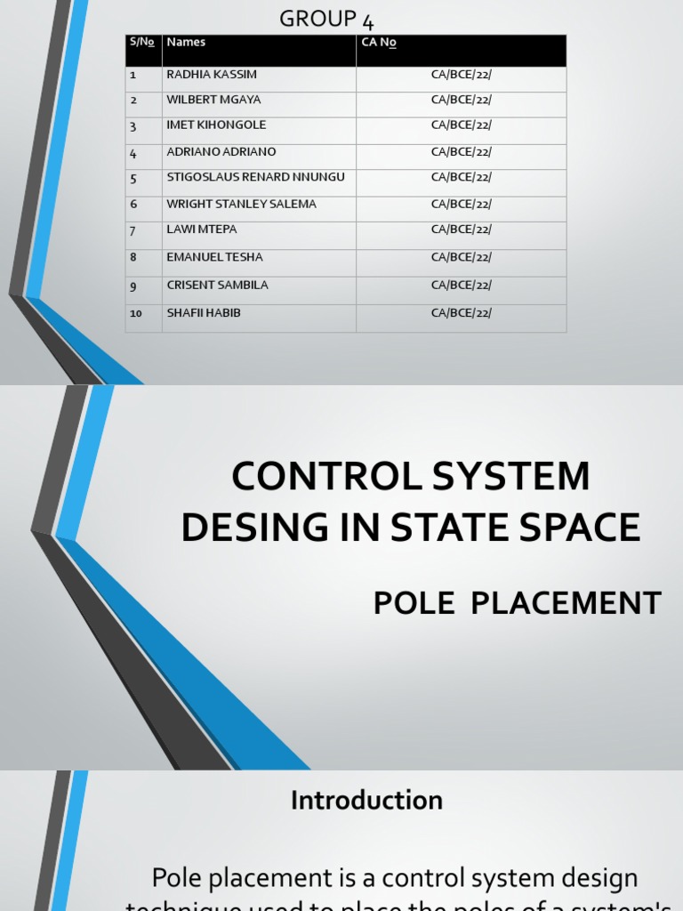 Group 4 Pole | PDF | Control Theory | Matrix (Mathematics)