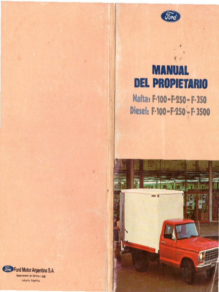 (TM) Ford Manual de Propietario Ford f100 1979 Al 1981 | PDF