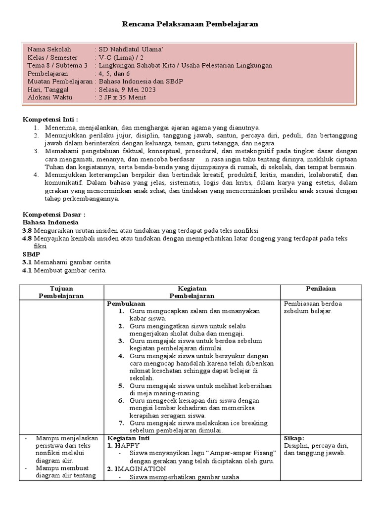 5D - TEMA 8 - ST 3 - PB 4, 5 Dan 6 - 9 Mei 2023 | PDF