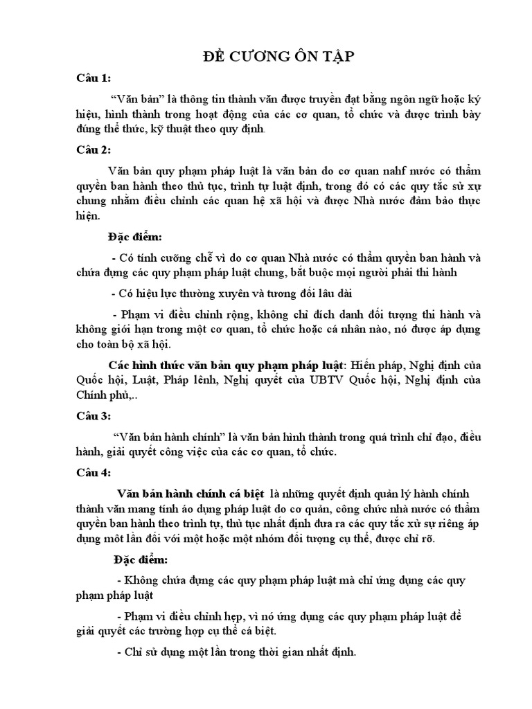 ĐỀ CƯƠNG ÔN TẬP (kNSTVB) | PDF