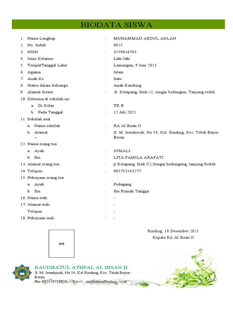 Raport Aisyah New | PDF