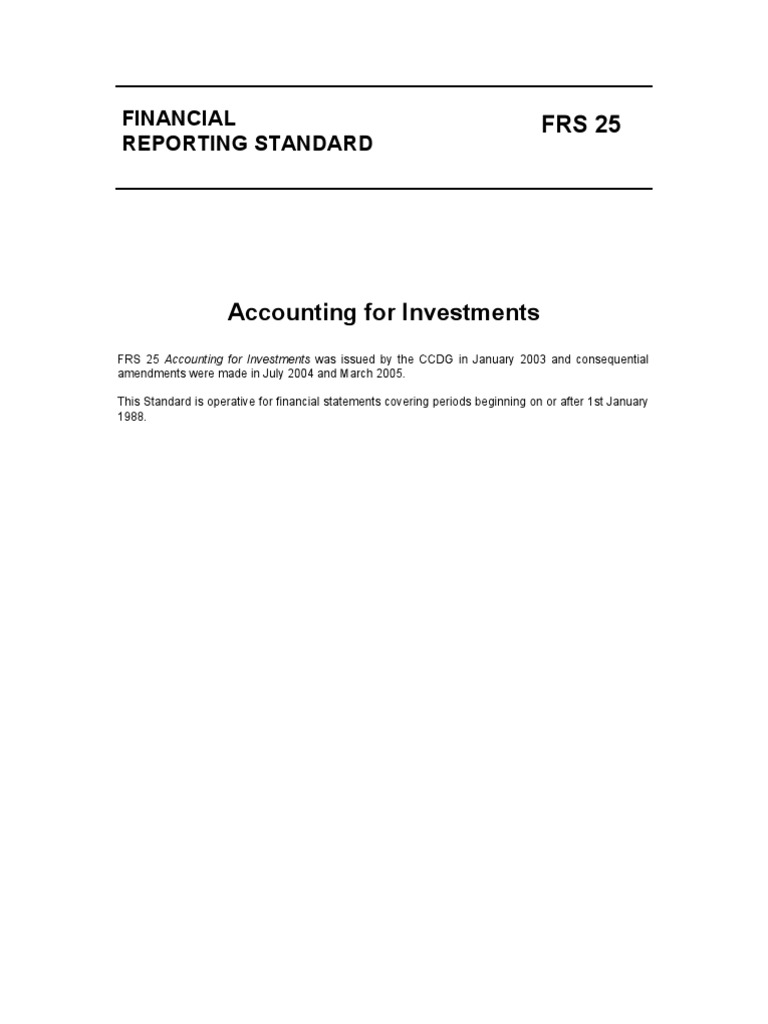 FRS 25 | PDF | Investing | Financial Statement