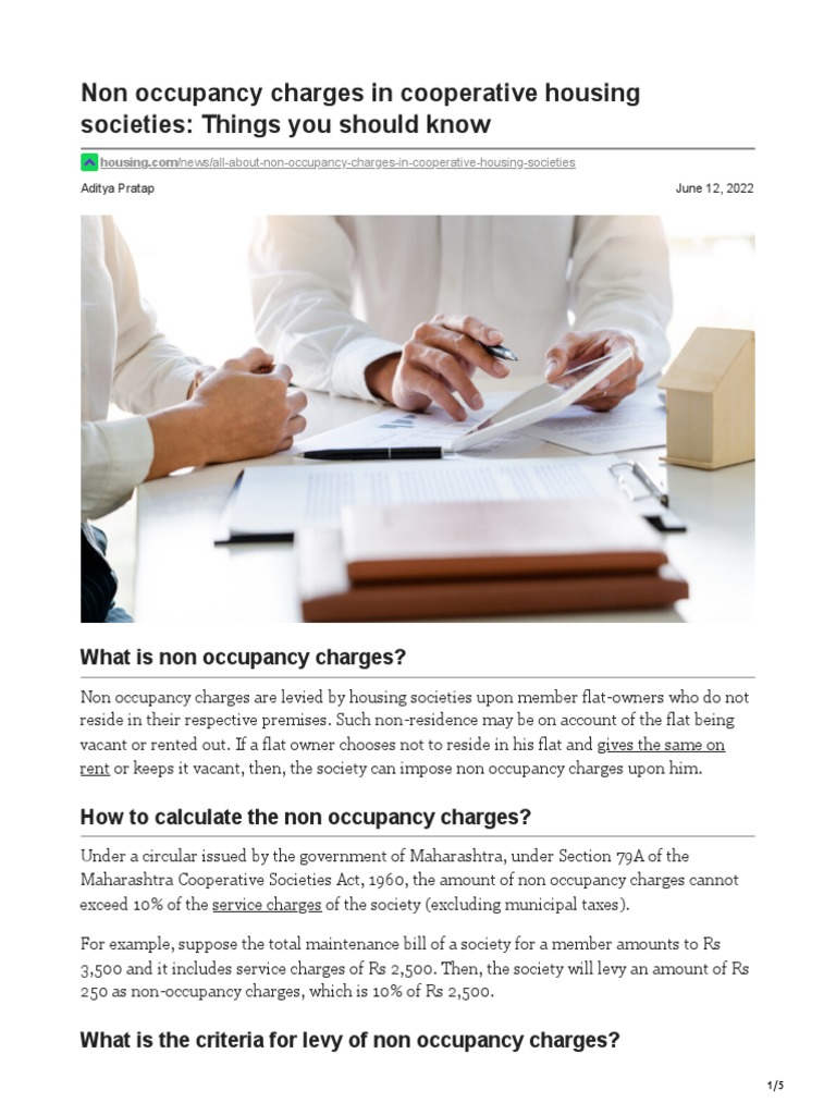 Non occupancy charges in cooperative housing societies Things you should know-housing.com- | PDF ...