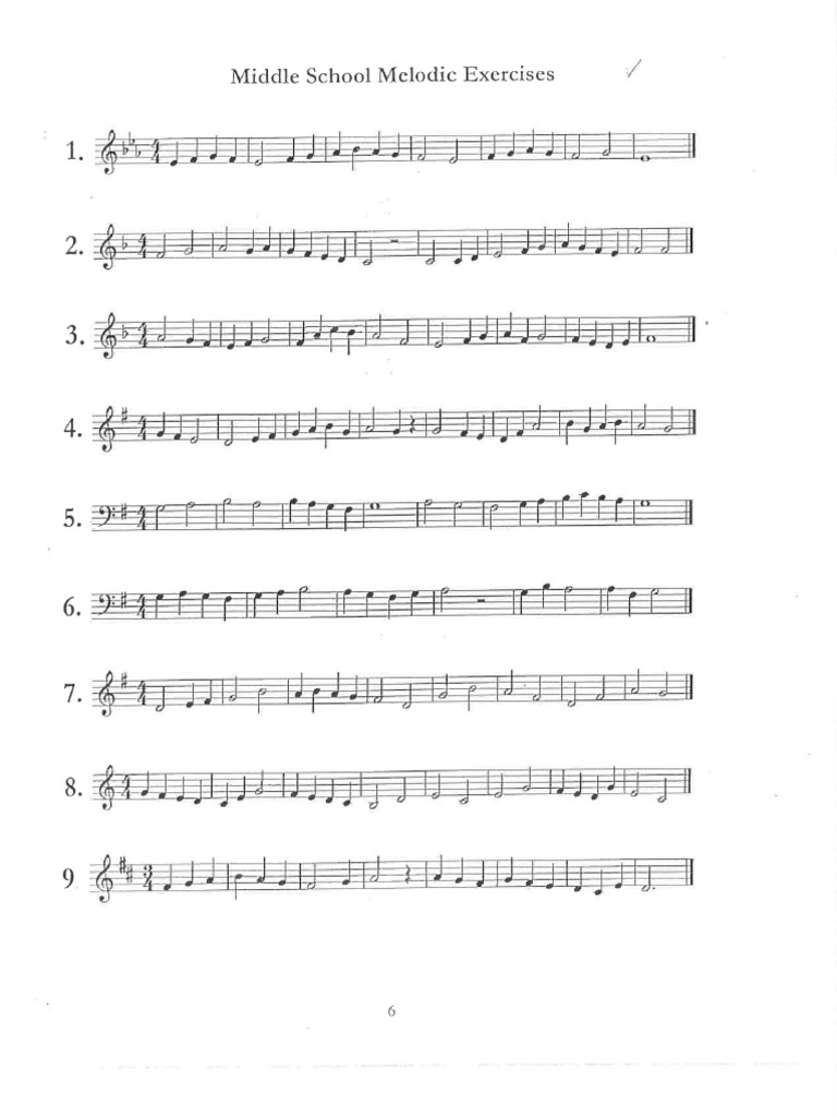 Middle School Sight Reading Practice Packet | PDF