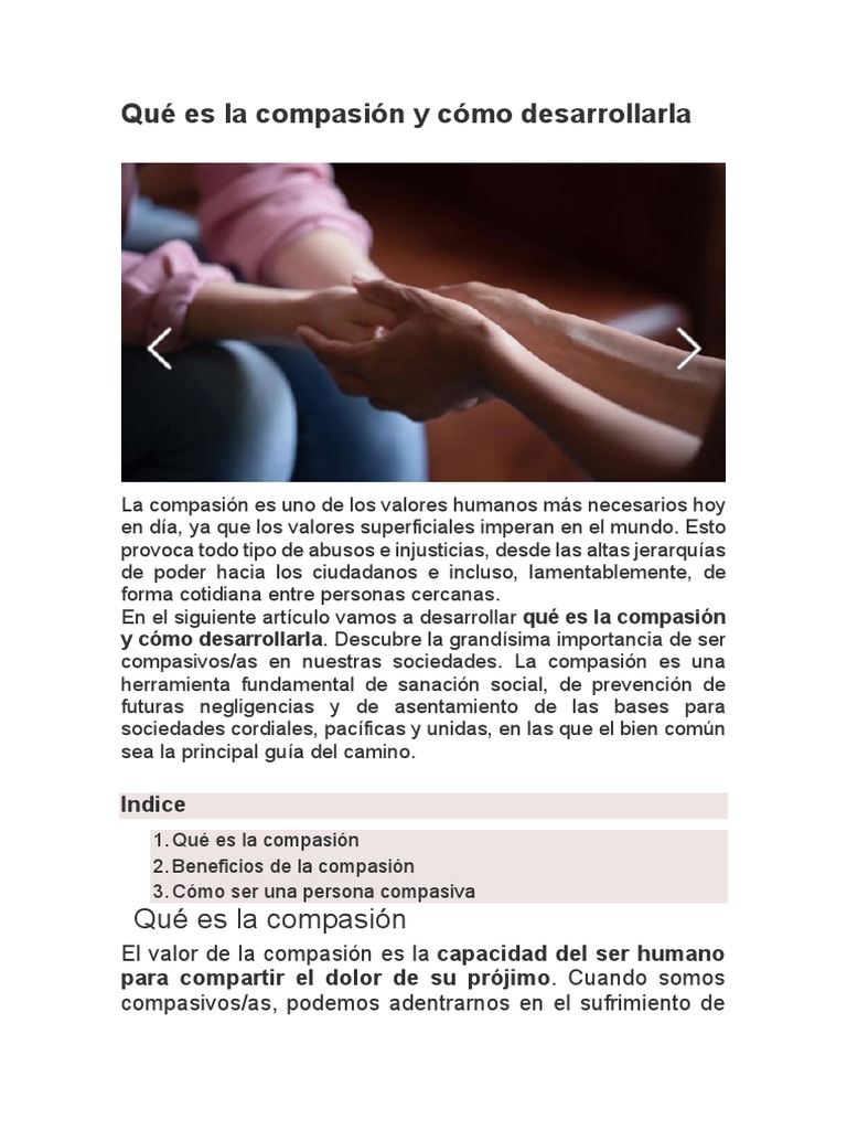Desarrolla la Compasión: Guía Práctica | PDF | Compasión | Amor