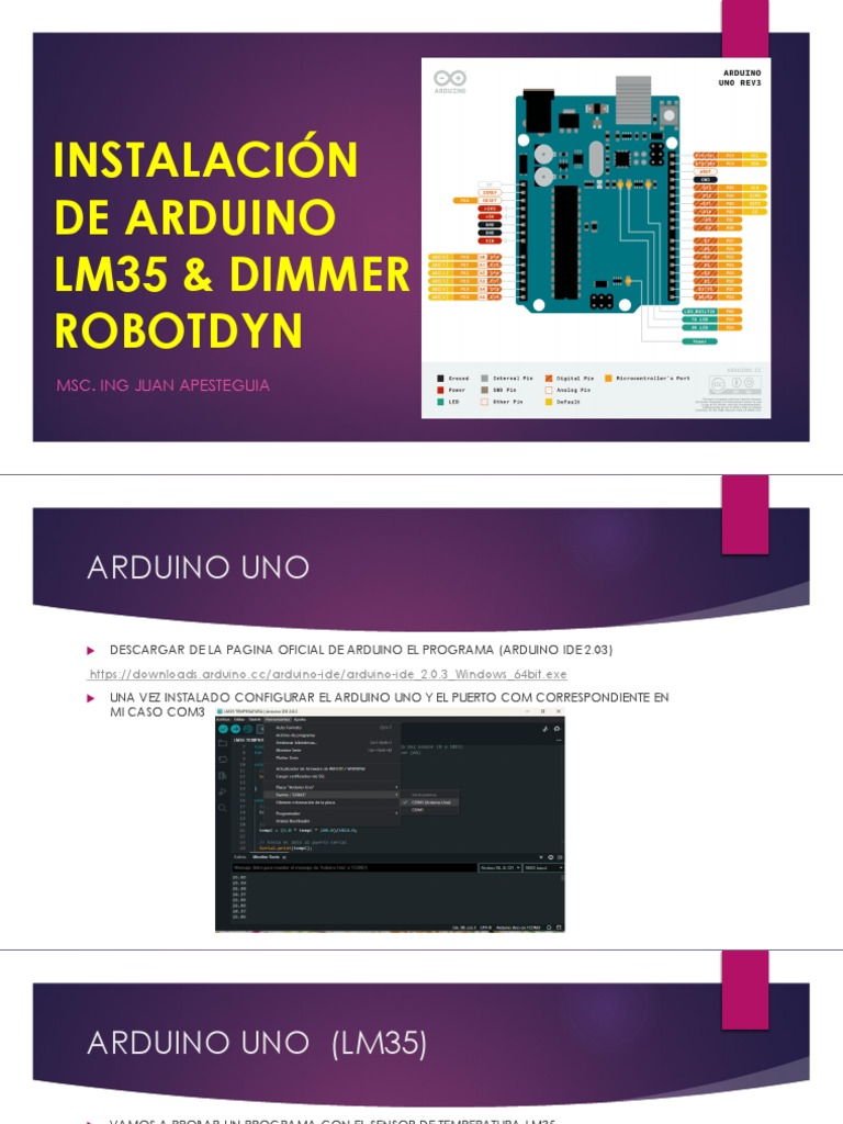 INSTALACION DE ARDUINO LM35 DIMMER ROBOTDYN (1) | PDF | Programa de computadora | Programación