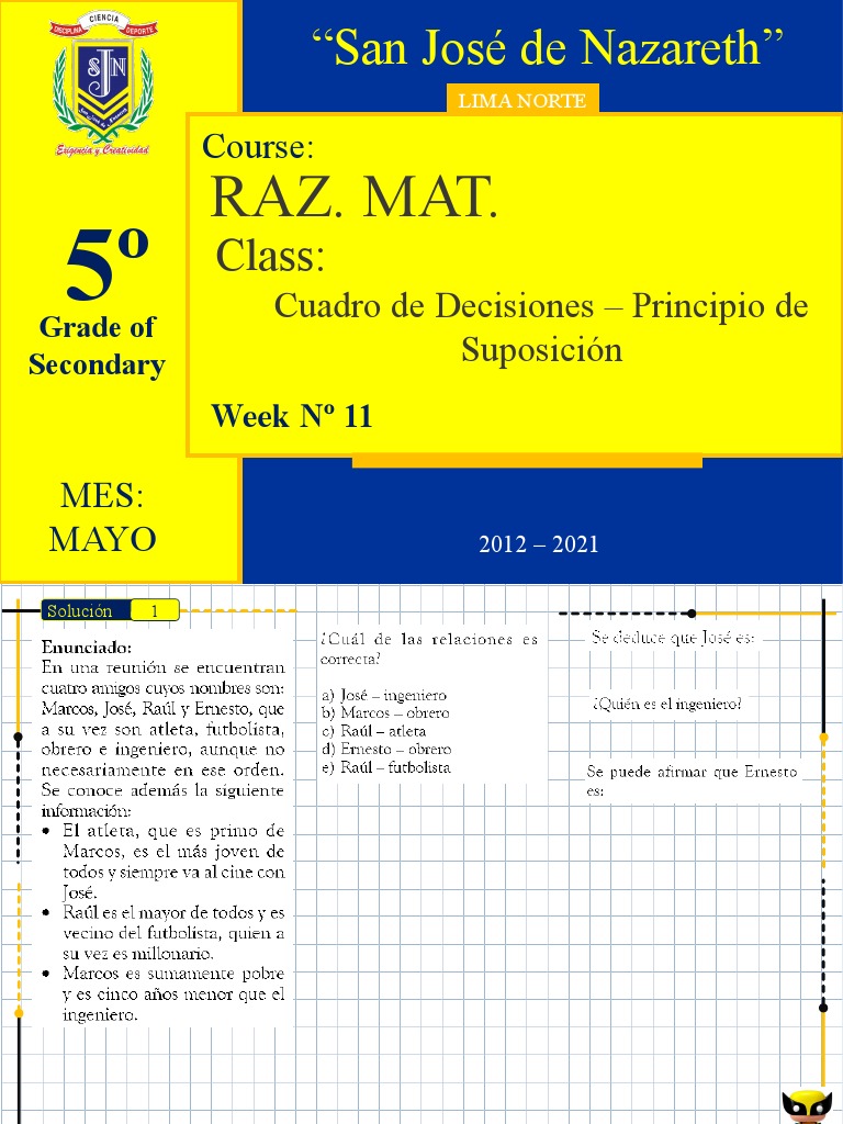 Raz Mat 5to S11 | PDF
