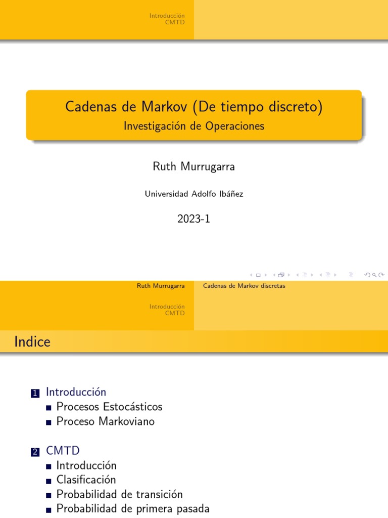 Cadenas de Markov Discreto | PDF | Cadena Markov | Proceso estocástico