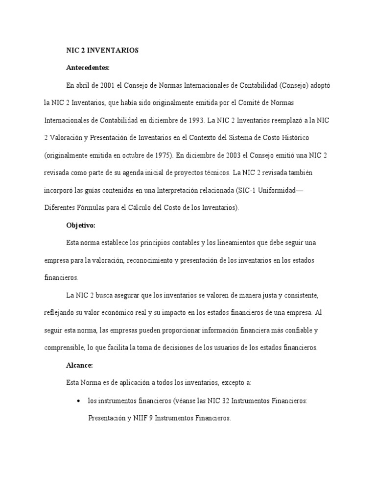 Nic 2 Inventarios | PDF | Contabilidad | Business