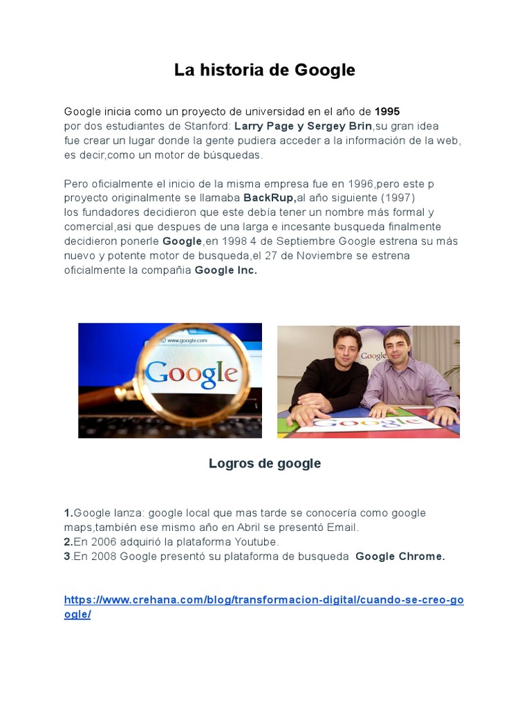 La Historia de Google | PDF