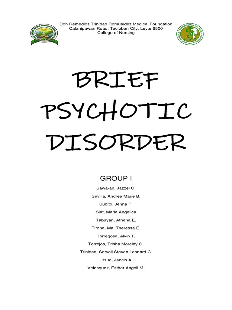 Brief Psychotic Disorder Case Pres | PDF | Psychosis | Schizophrenia
