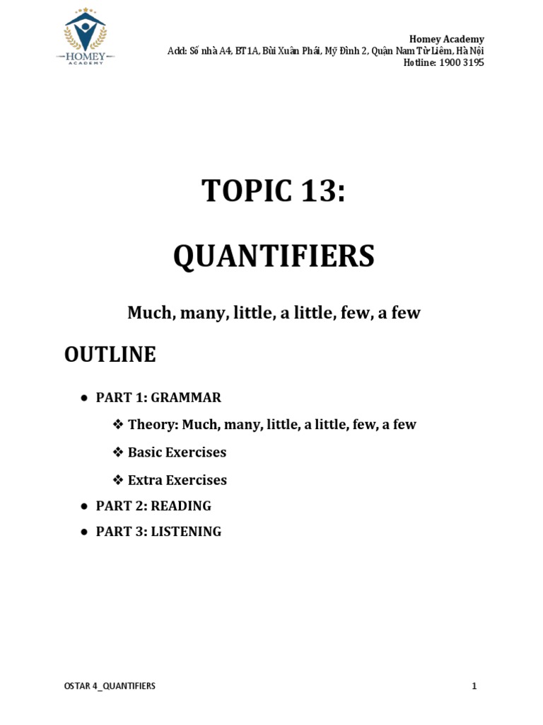 TOPIC 13 - Quantifier | PDF