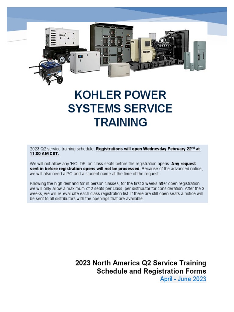 2023 KPS Service Training Schedule Apr-June | PDF | Engines ...