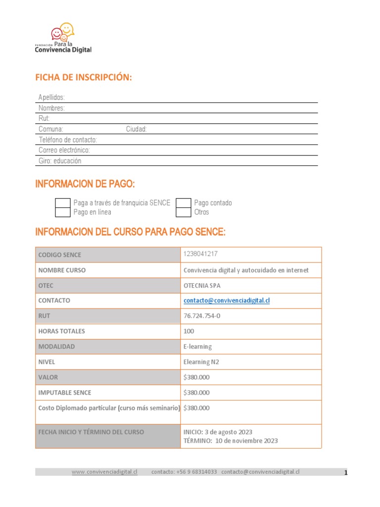 Ficha Sence Diplomado 1 | PDF