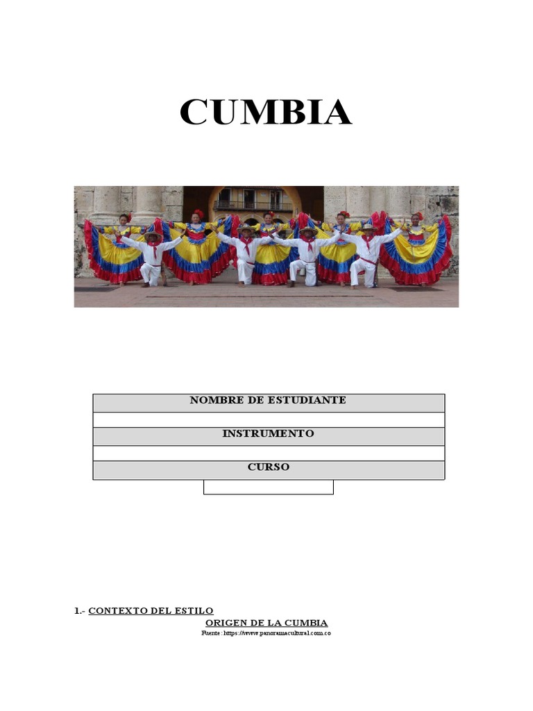 Cuadernillo de Música - Cumbia | Descargar gratis PDF | Las artes escénicas