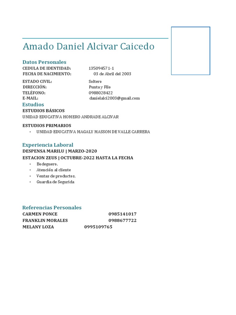 Hoja de Vida Amado | PDF