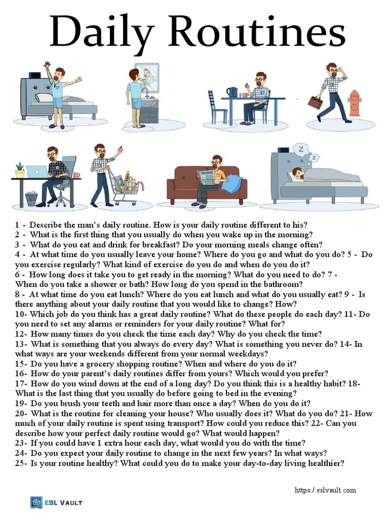 Daily Routine Conversation Questions | PDF