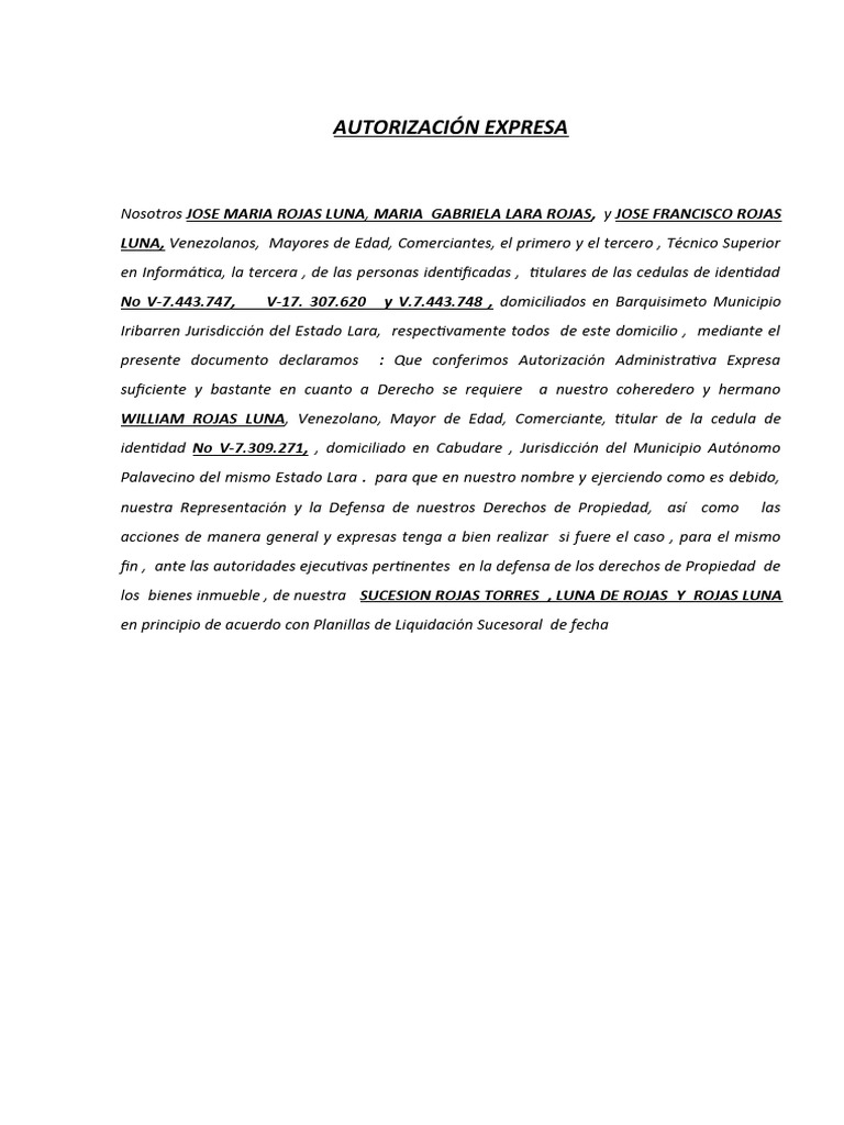AUTORIZACIÓN EXPRESA SUNDEP | PDF