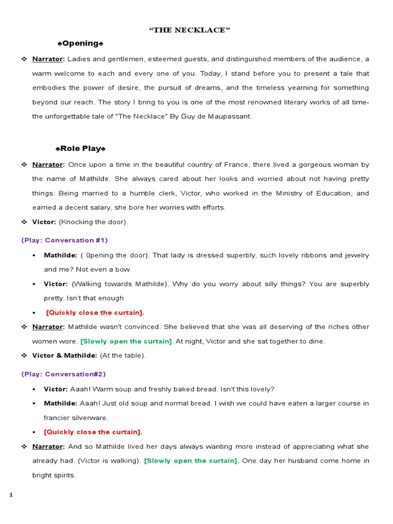 The Necklace Script | PDF