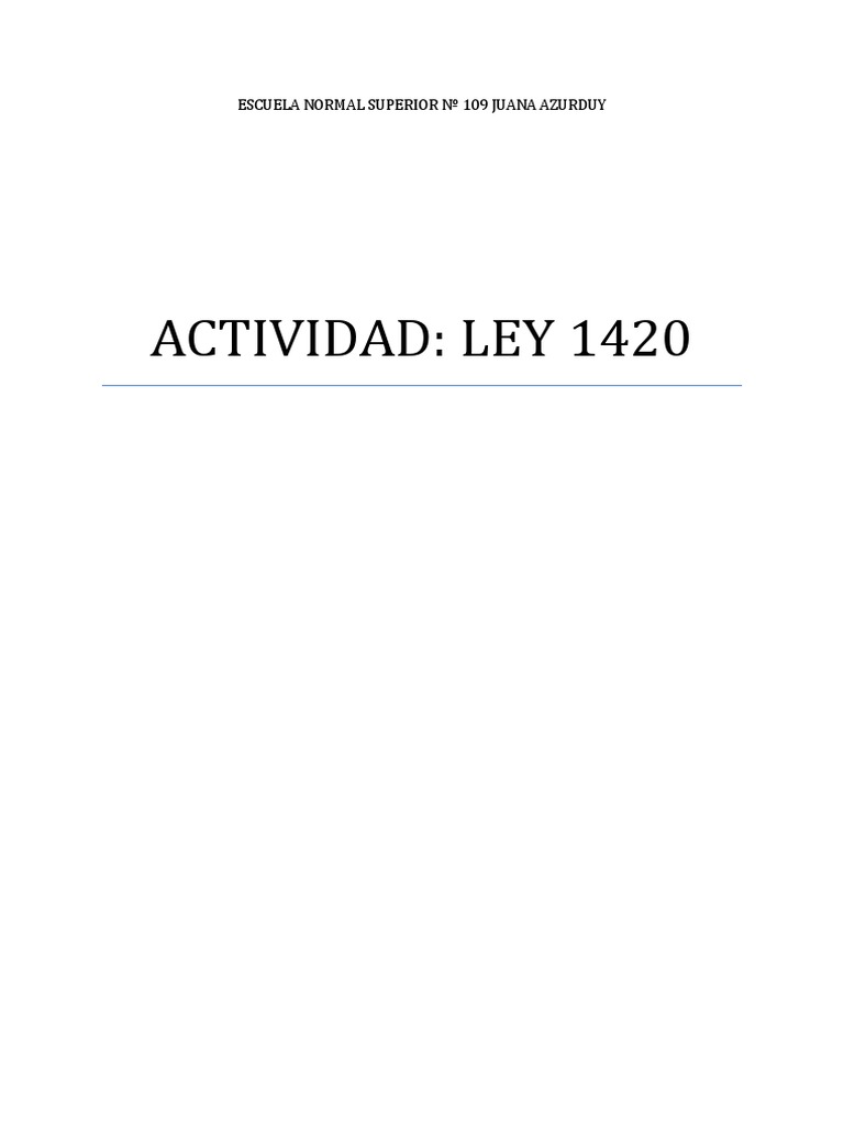 Ley 1420 | PDF