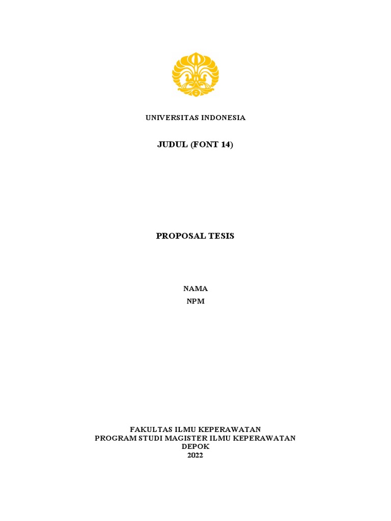 Template Proposal Tesis FIK UI - 3 Bab | PDF