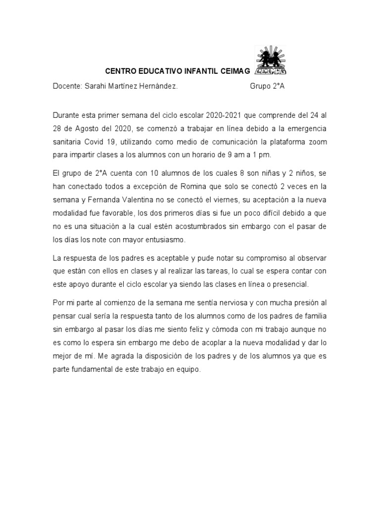 Fichas Descriptivas Preescolar 2 2020-2021 | PDF