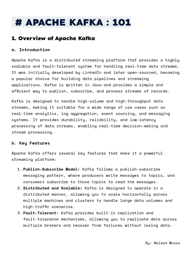 Apache Kafka 101 | PDF | Data Management | Computing Apache Kafka 101 | PDF | Data Management | Computing