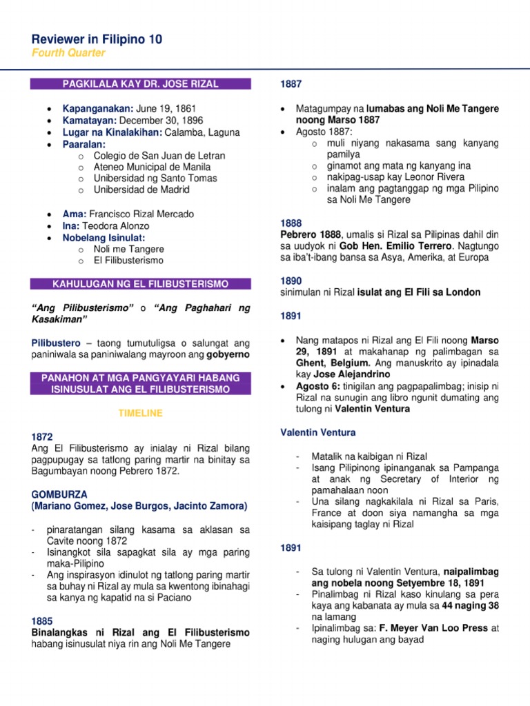 Filipino Q4 Reviewer | PDF