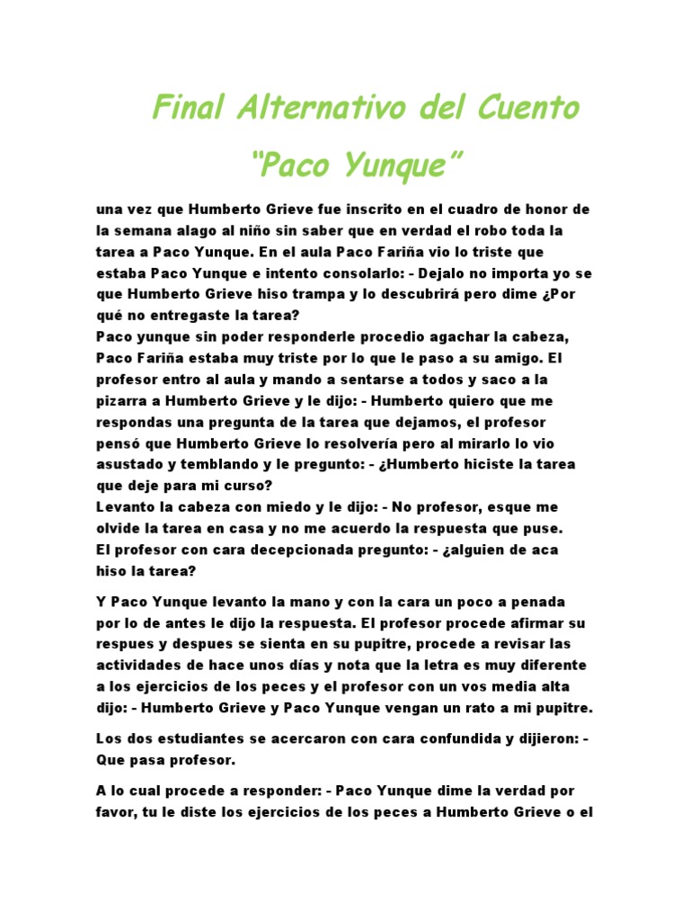 Final Alternativo Del Cuento | PDF