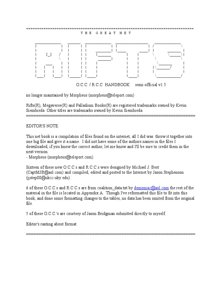 THE GREAT NET Semi - Official OCC & RCC Handbook | PDF | Police | Human