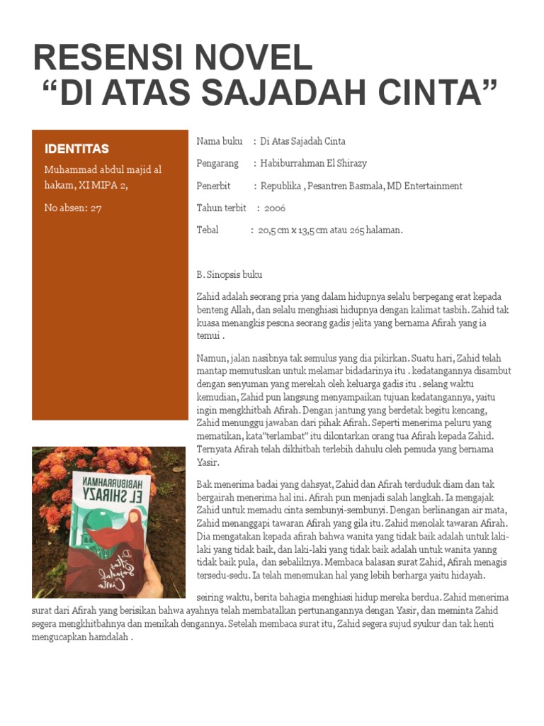 Resensi Novel "Di Atas Sajadah Cinta" | PDF