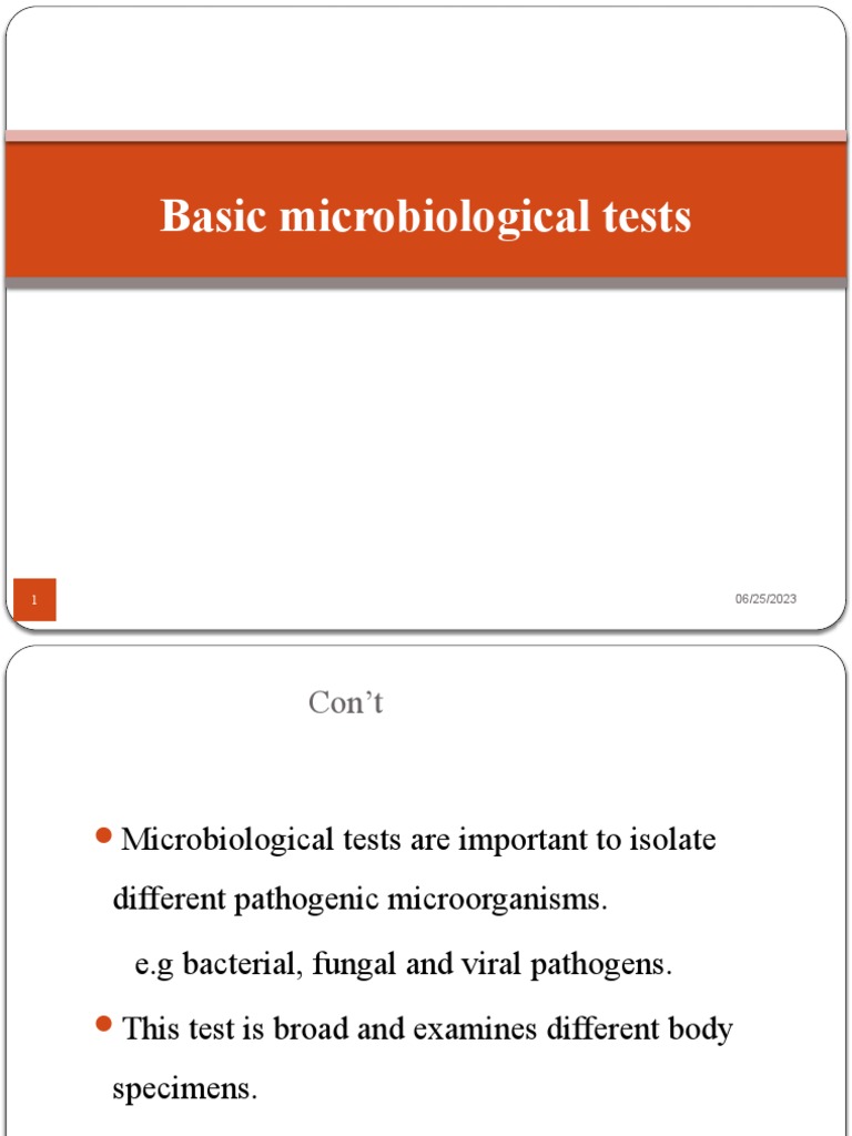 Basic Microbiological Tests | PDF | Bacteria | Biology