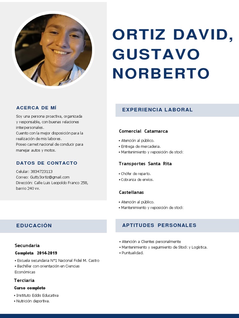 Currículum de Gustavo Ortiz | PDF