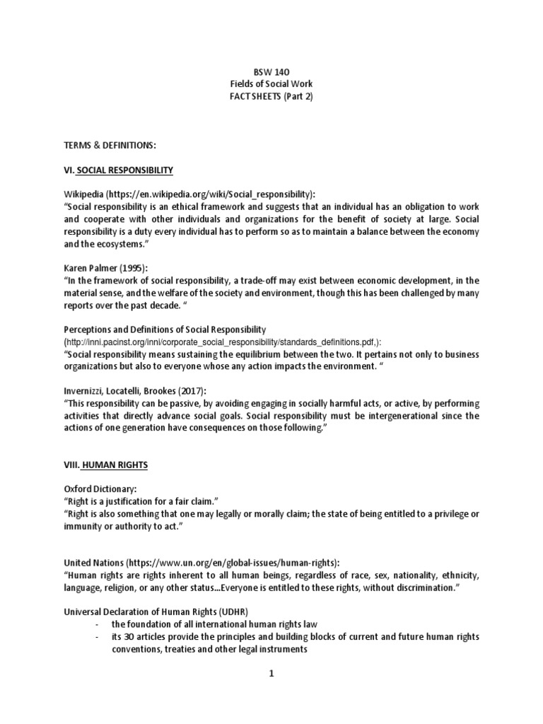 Social Work Fields: Key Concepts | PDF | Non Governmental Organization ...